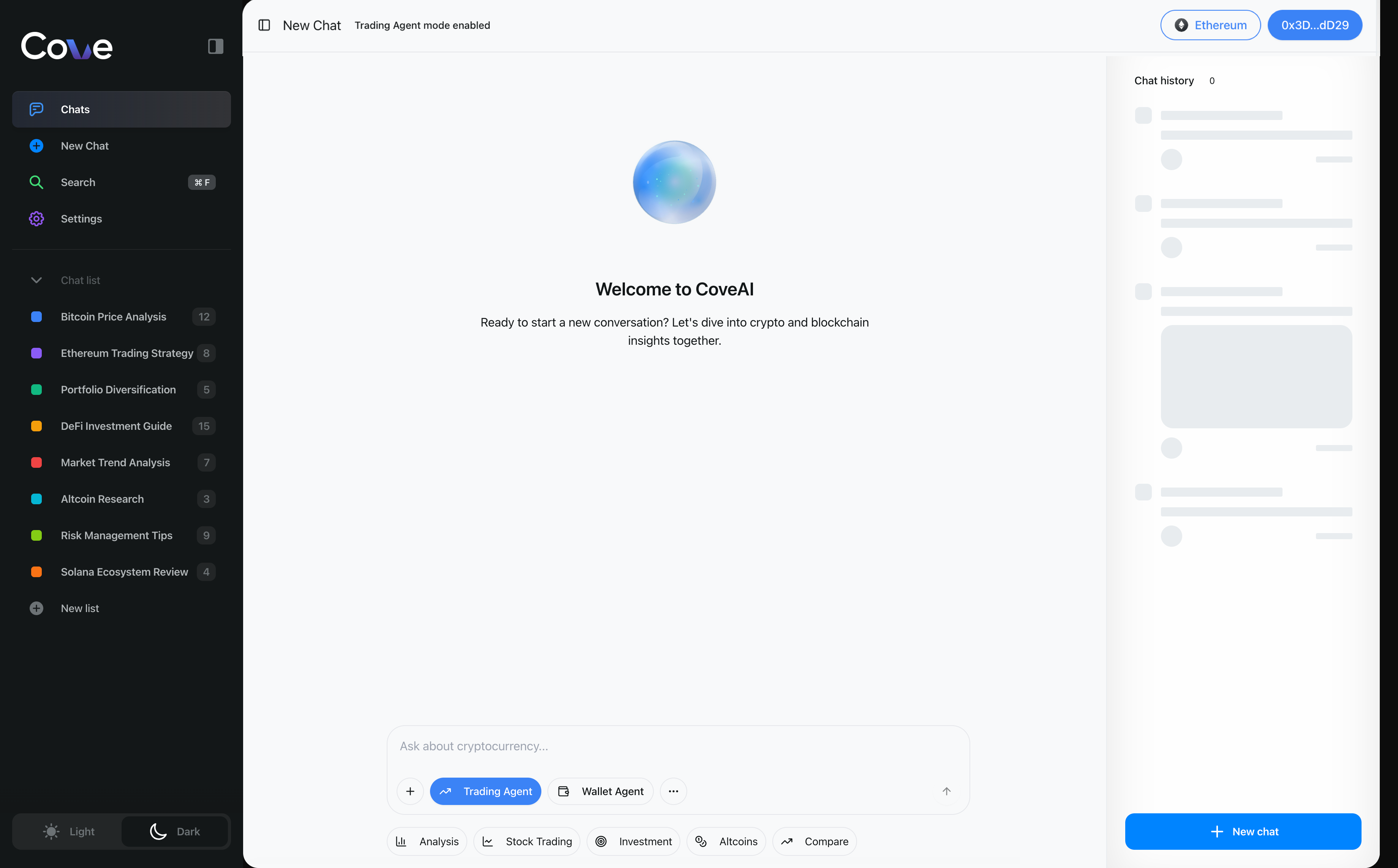 Cove dashboard